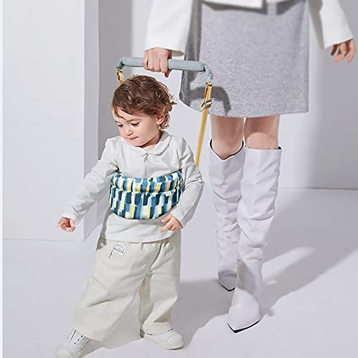 Handheld Baby Walker,Safe Toddler Walking Assistant Helper Kid Walking Child Harnesses Learning Assistant Belt Gray