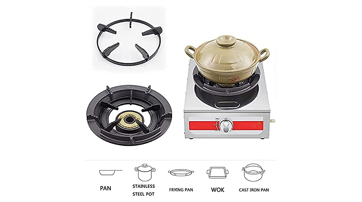Portable Gas Cooker with Double Burner - Stainless Steel Cooking Device