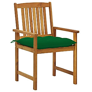 UTSRABFA Outdoor Dining Chair Dining Side Chair Conversation Furniture Set Patio Chairs with Cushions 2 pcs Solid Acacia Woodfor Lawn Backyard & Garden All-Weather Resistant