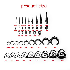 Linkning Ear Gauges Stretching Kit 84pcs 14G-00G Acrylic Sprial Tapers Plugs Expander Sets Heart Tunnels Piering Jewelry Horeseshoes Taper For Ears