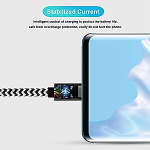 USB C Cable 3 Pack,6.6 ft 3A Fast Charge Nylon USB Type C Cable Compatible with Samsung Galaxy S22 S21 S20 FE Ultra S10 S10+ S9 S8 Plus Note 20 Ultra 10 9 8 A51 A71 A53 5G LG G5 G6 G7 G8 V20 (Silver)