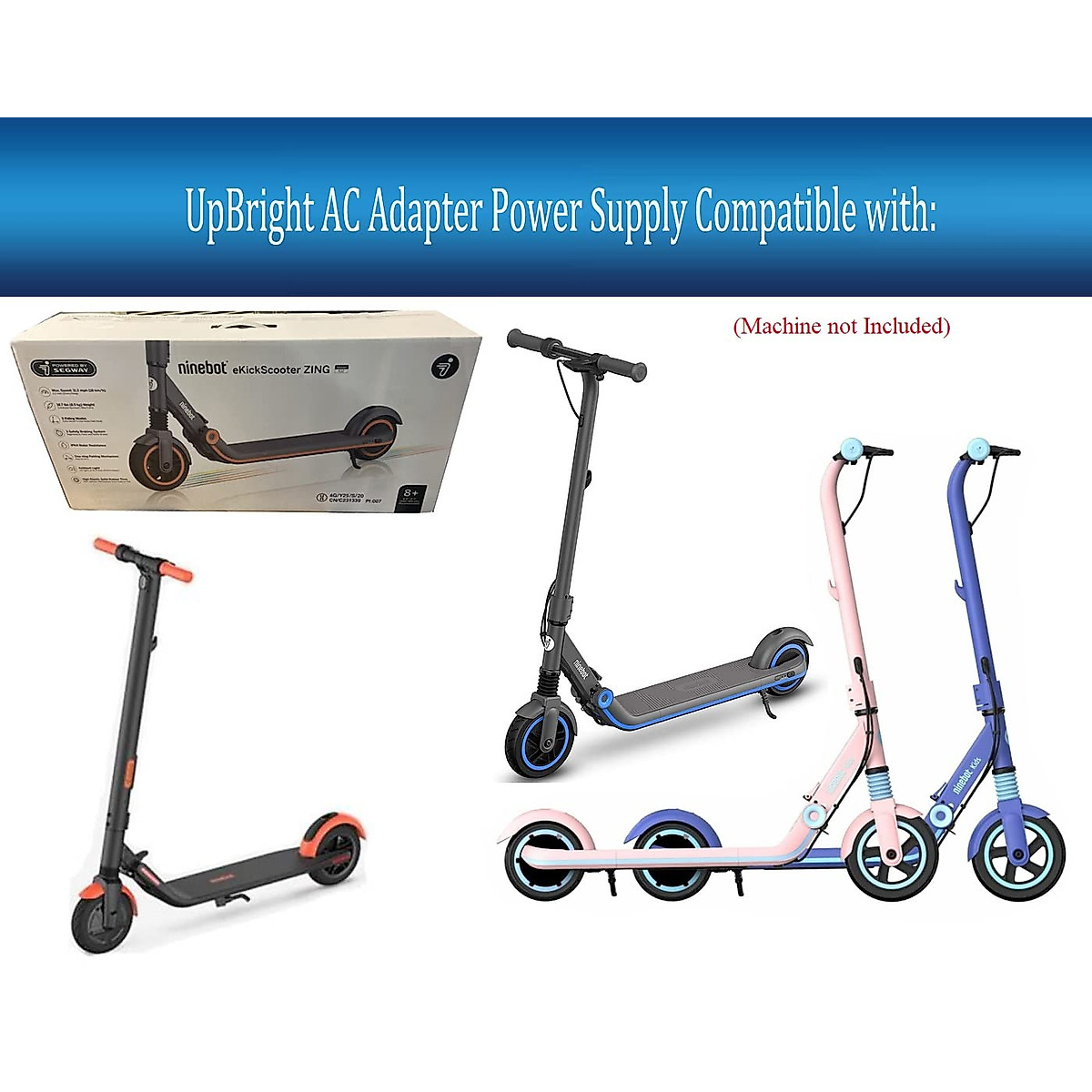 UpBright 25.2V AC/DC Adapter Compatible with Segway Ninebot eKickScooter Zing E8 E10 E12 Kids Electric Kick Scooter 21.6V Li-ion Battery ZingE8 ZingE10 ZINGE12 NB-25D2-00D8-US Power Supply Charger