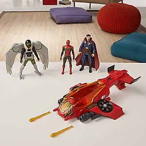 Spider-Man Marvel: Spider Escape Jet, with 3 Action Figures in 6-Inch Scale, Including Spider-Man and Marvel's Vulture, 4 Projectiles, Ages 4 and Up