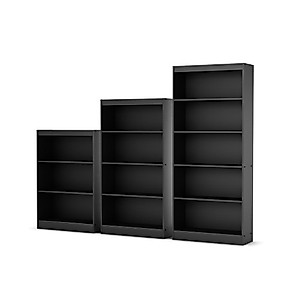 South Shore Axess 3-Shelf Bookcase, Pure Black