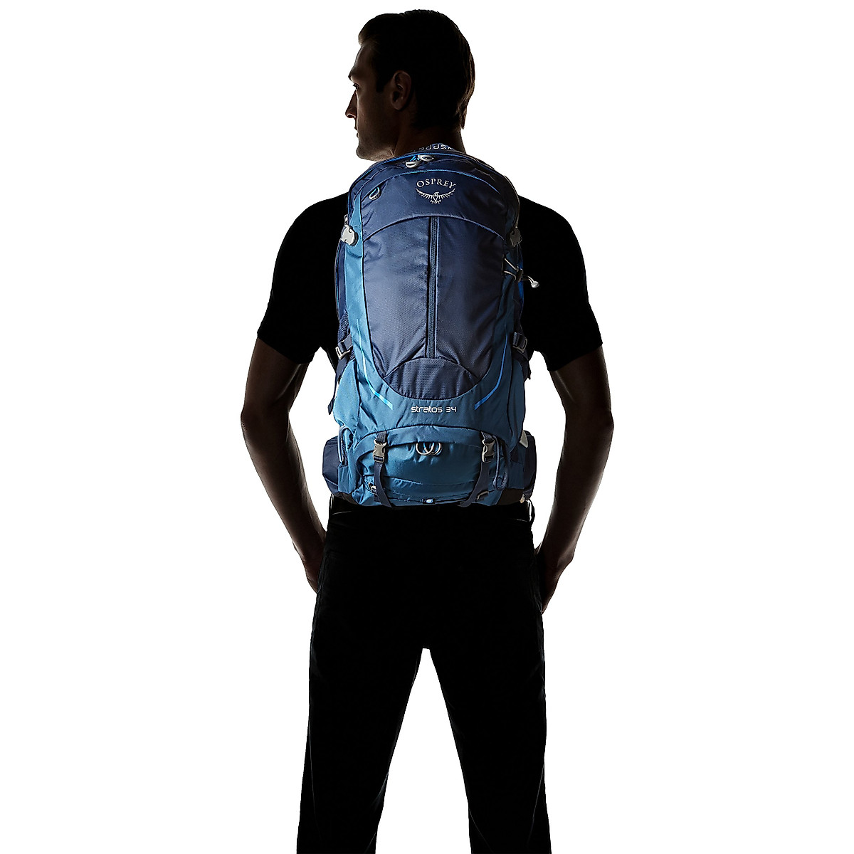 Osprey Stratos 34 Men's Hiking Backpack, Eclipse Blue, Medium/Large