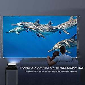 LED Projector 1080P, Full HD Video Movie Projector for Business PowerPoint Presentation Home Theater, Compatible with Laptop Phone Android TV AV HDMI USB