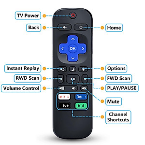 EFGWXYZZ Universal TV Remote Compatible with Roku TVs, Compatible with TCL/Hisense/Onn/Sharp/Element/Westinghouse/Philips/Insignia/Jvc/RCA Smart TVs (Pack of 2)