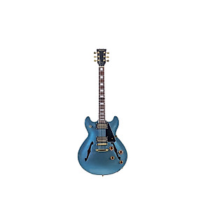 Acoustic Semi-Hollow-Body Electric Guitar, 6 Strings, Stainless Steel Frets, Full Size,Playing Jazz, Solo For Beginners Starters Intermediates and Professionals Right Handed Color Sky Bule