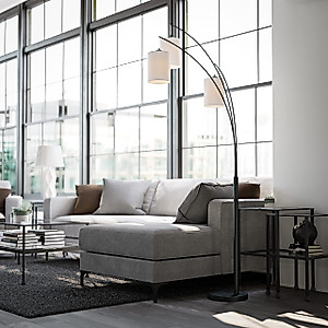 Kenroy Home 32849BL Leah Arc Floor Lamp, 60W, Black