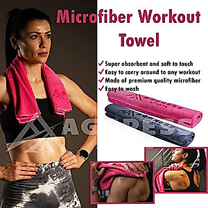 Aggress Sports Barbell Pad Set of 8 – Barbell Squat Pad for Hip Thrust, Lunges with 2 Gym Ankle Straps, Hip Resistance Band – Durable Gym Accessories for Women Includes Carry Bag, Towel, pink