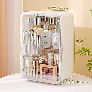 ciecie Large Capacity Makeup Organizer, Clear Cosmetic Display Cases for Vanity, Make Up Organizer Storage Drawers, Bathroom Organizer Box, Lipstick, Skin Care, Makeup Brush Organizer
