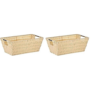 Whitmor Rattique Small Shelf Tote Latte (Pack of 2)