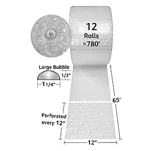 UOFFICE Bubble Roll Wrap 780 Feet x 12" Wide Large 1/2" Size Bubbles