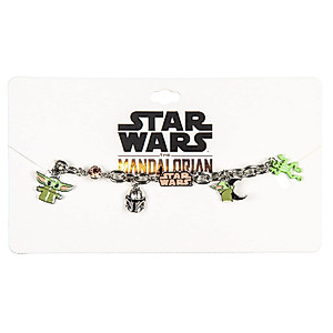 Bioworld Star War The Mandalorian Grogu Baby Yoda Chain Link Charm Bracelet