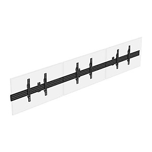 Monoprice 3x1 Menu Board Wall Mount for Screens Between 32in to 65in, Adjustable Tilt, Max Weight 66 Lbs Per Screen, VESA Patterns Up to 600x400, Steel Construction, Black - Commercial Series