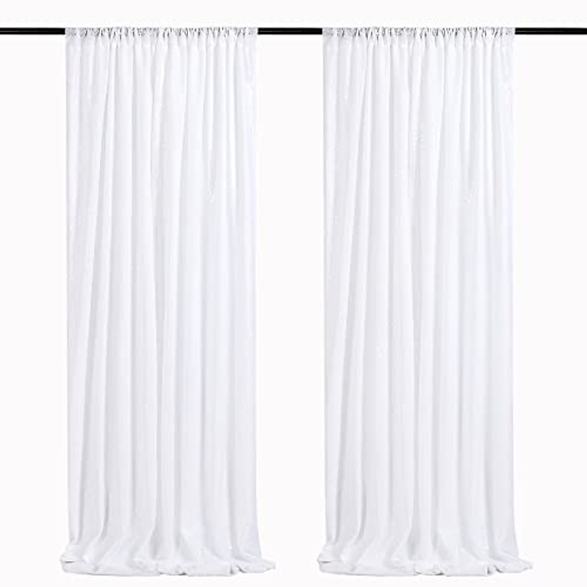 White Sequin Backdrop 2 Panels Curtains 2FTx8FT Party Backdrop Glitter Birthday Wedding Curtains Sparkle Photo Backdrop
