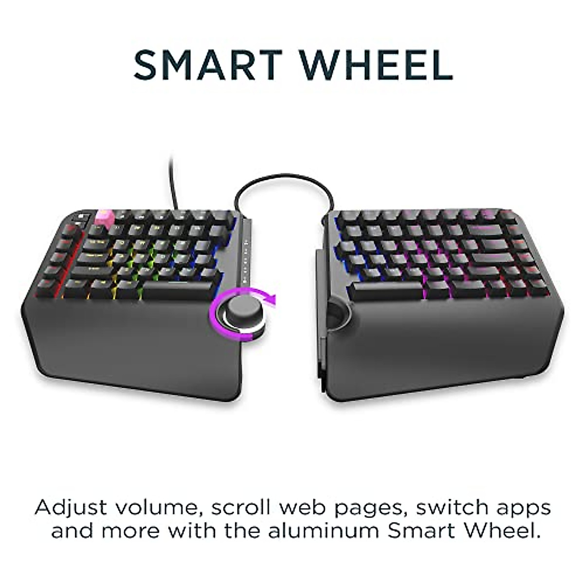 Cloud Nine ErgoTKL Ergonomic Tenkeyless Mechanical Keyboard for PC – Kailh White – TKL RGB Backlit Ergo Split Key Board