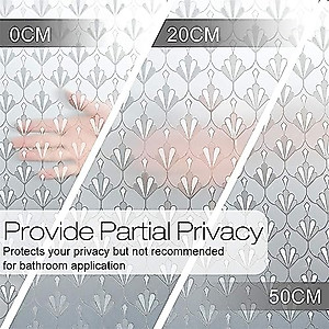HARAY Window Privacy Film Privacy Window Film Self Adhesive Frosted Film Removable Static Decor Glass Window Sticker No Glue Anti-UV Window Cling Blind Window Stickers (Color : 75x200cm)