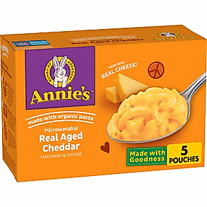 Annie’s Real Aged Cheddar Microwave Mac & Cheese with Organic Pasta, 5 Ct, 2.15 OZ Packets
