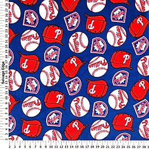 MLB Philidelphia Phillies Fleece Fabric - Sold By the Yard