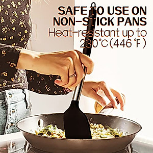 LeMuna Silicone Kitchen Utinsels Sets Heat Resistant Kitchen Utensils Set, Stainless Silicone Utensils Set for Nonstick Cookware, BPA Free, Dishwasher Safe