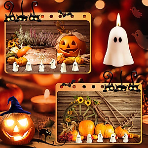 MTLEE 12 Pcs Large Halloween Ghost Candles 3 Inch Candles for Home Dinner Table Decoration Gifts Ghost Soy Candles for Halloween Party Supplies(Ghost)
