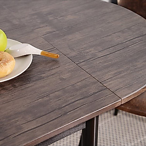 Polibi 45.3" L Oval Drop Leaf Extendable Dining Table, Walnut