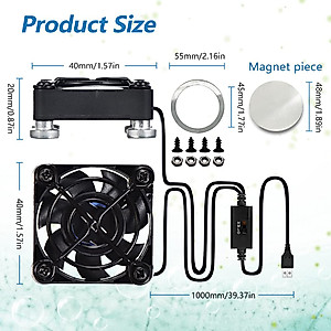 SCCCF Dual 40mm USB Fan with 3 Speeds Adjustable 5V PC Fan Mini Case Fan Quiet Computer Fan Compatible for PC, TV Box, Router, Xbox, Playstation