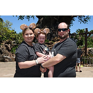 Seamoy Mouse Ears headband,2pcs Sequin Halloween Minnie Ears Headband Glitter Hairband for Princess Party Cosplay Costume Headwear Minnie&Mickey Themed Party Decorations (Gold&Pink)