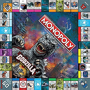 Monopoly: Godzilla | Based on Classic Monster Movie Franchise Godzilla | Collectible Monopoly Game Featuring Familiar Locations and Iconic Kaiju Monsters