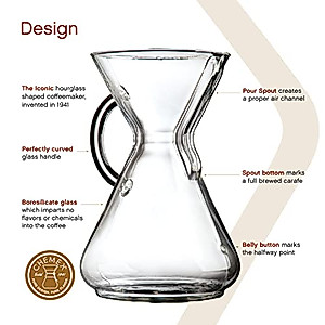 Chemex Pour-Over Glass Coffeemaker - Glass Handle Series - 10-Cup - Exclusive Packaging