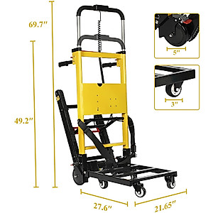 Electric Stair Climbing Hand Trucks Dolly Cart for Moving 441lb Capacity Heavy Duty Folding Stair Climber Cart Hand Trolley with 6 Wheels Motor Battery Powered for Furniture Family Logistics Warehouse