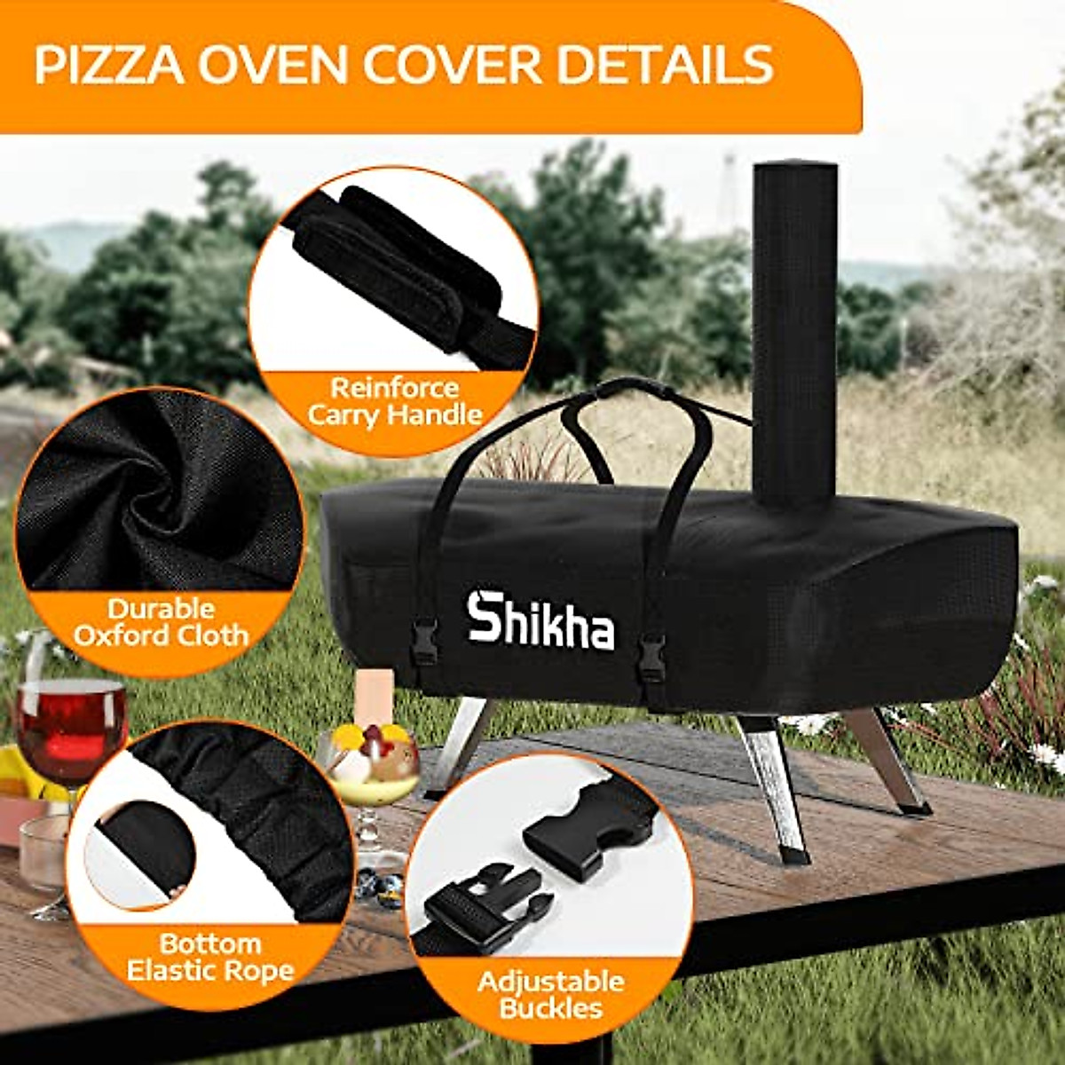 Shikha ooni Karu 12 Carry Cover Pizza Oven Cover Pizza Oven Cove Waterproof 600D Pizza Oven Carry Cover Accessories Cover for Gas Pizza Oven