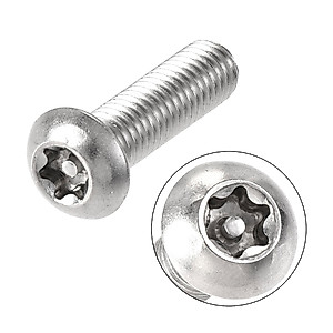 uxcell M8x25mm Torx Security Machine Screw, 20pcs Pan Head Screws Inside Column, with T40 L-Type Wrench, 304 Stainless Steel Fasteners Bolts