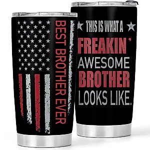 Gifts for Brothers - 20oz Best Brother Ever Tumbler Gifts for Men - Birthday Gift for Brother from Brother - Cool Gifts for Big Brother - Christmas Gifts Ideas for Brother from Sister, 1 Piece