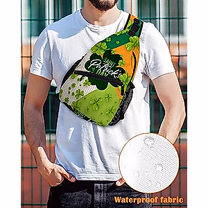 Prime Leader Sling Bag Crossbody Sling Backpack St. Patrick'S Day Clover Waterproof Chest Bag Daypack Shoulder Bag for Hiking Walking Travel