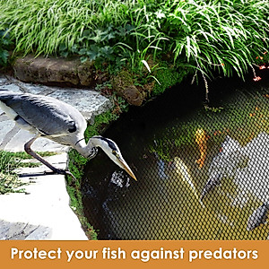 PACETAP Pond Netting Kit 20 x 30 Ft,Pond Netting for Leaves,Koi Pond Cover,Heavy Duty Koi Pond Netting,Pool Protective Cover Netting Protecting Koi Fish from Birds, Cats -Stakes Included