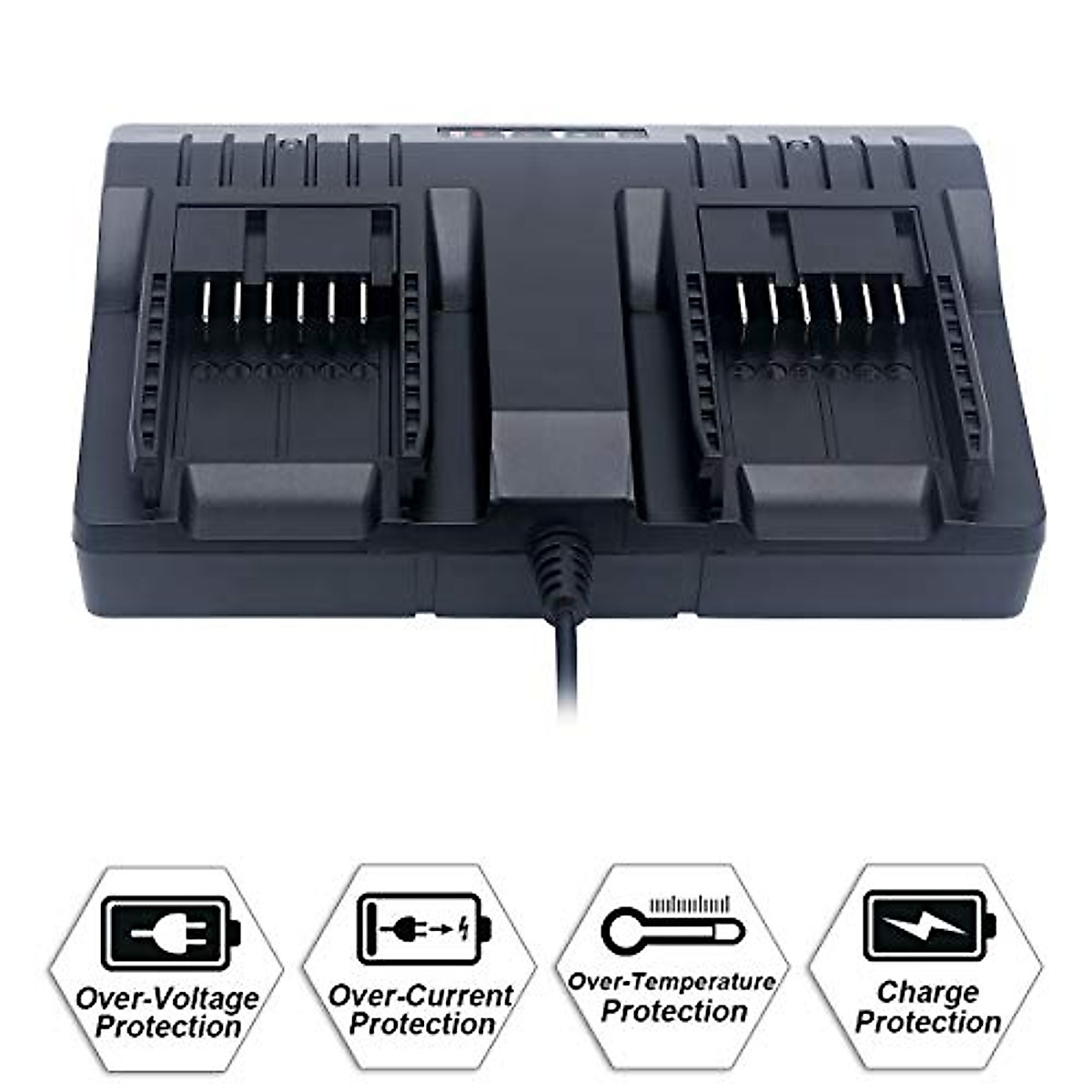 Elefly 20V Dual Port WA3875 Charger Compatible with Worx 18V/20V Lithium Battery WA3578 WA3525 WA3520 WA3575 WA3512 WA3770 WA3881 WA3742