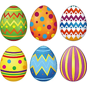 24 Pieces Easter Eggs Placemats Spring Easter Disposable Paper Table Mats Easter Eggs Shaped Party Supplies for Easter Party Funny Bunny Eggs Dinner Dining Table Decoration, 13 x 17 Inches