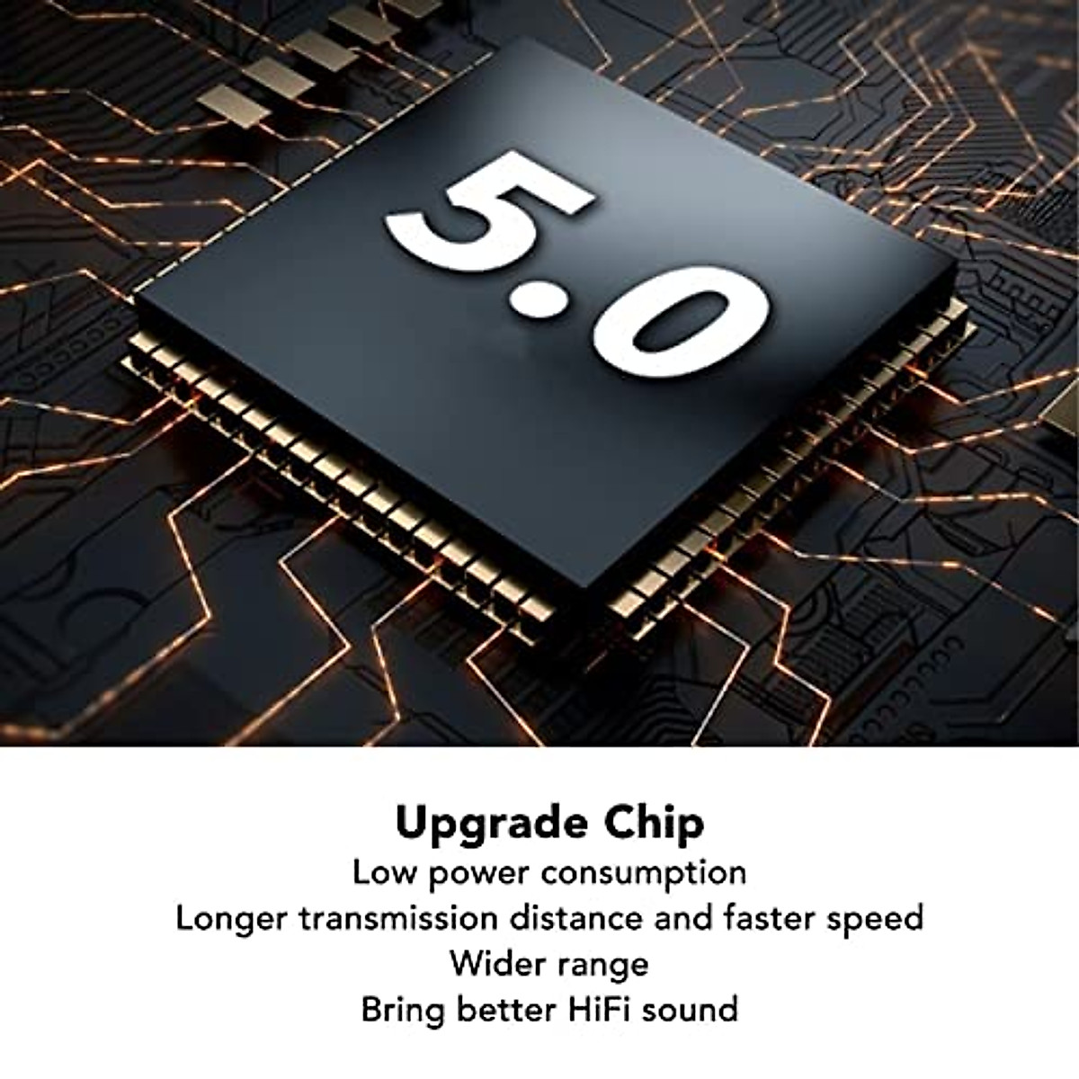 Single Ear Bluetooth Headset, Waterproof HiFi Bone Conduction Headphones Stereo Wireless Earphone for Sports, Running, Driving, Bicycling, Hiking