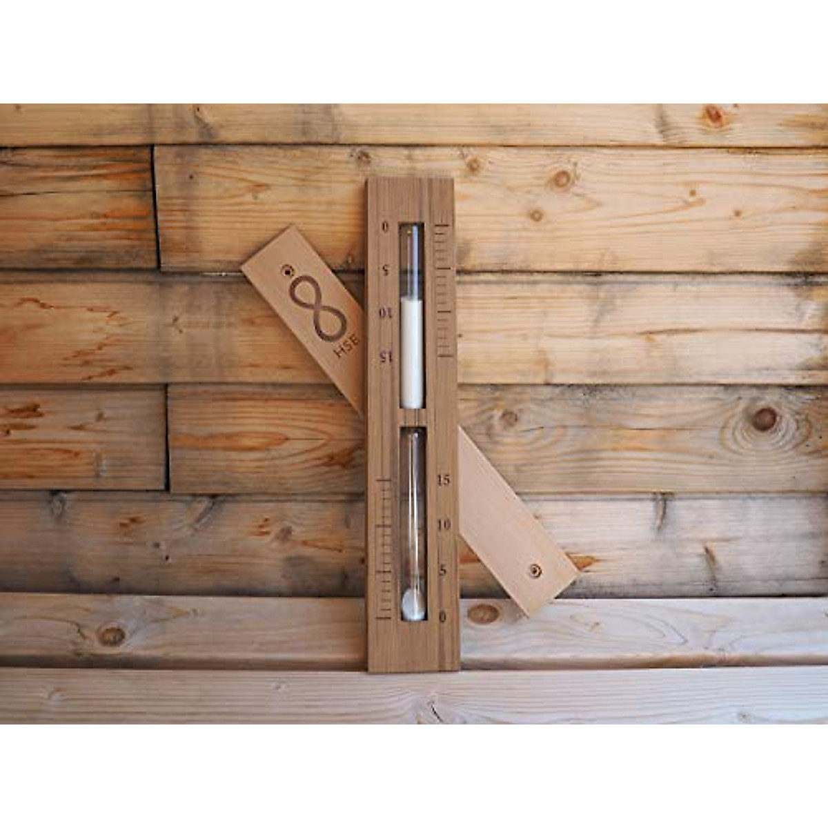 HSE Cedar Box Sauna Sand Timer - 15 Minutes - Choose Your Sand Color (15 Minutes, White)