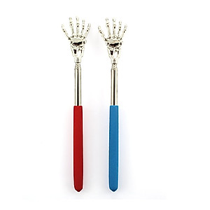 4 Pieces Skull Palm Telescopic Back Scratcher Hand Massager backslap with Rubber Handles(Random Color) (4 Pcs)