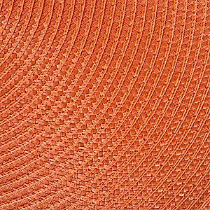 DII Classic Woven Tabletop Collection, Indoor/Outdoor Placemat Set, Round, 15" Diameter, Orange, 6 Piece