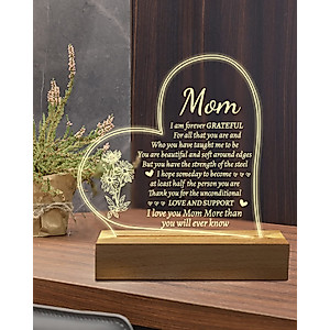 Mom Gifts from Daughter Son, Engraved Night Light Mom Gifts, Mothers Day Gifts for Mom from Daughter Son, Unique Birthday Gifts for Mom, Stepmom