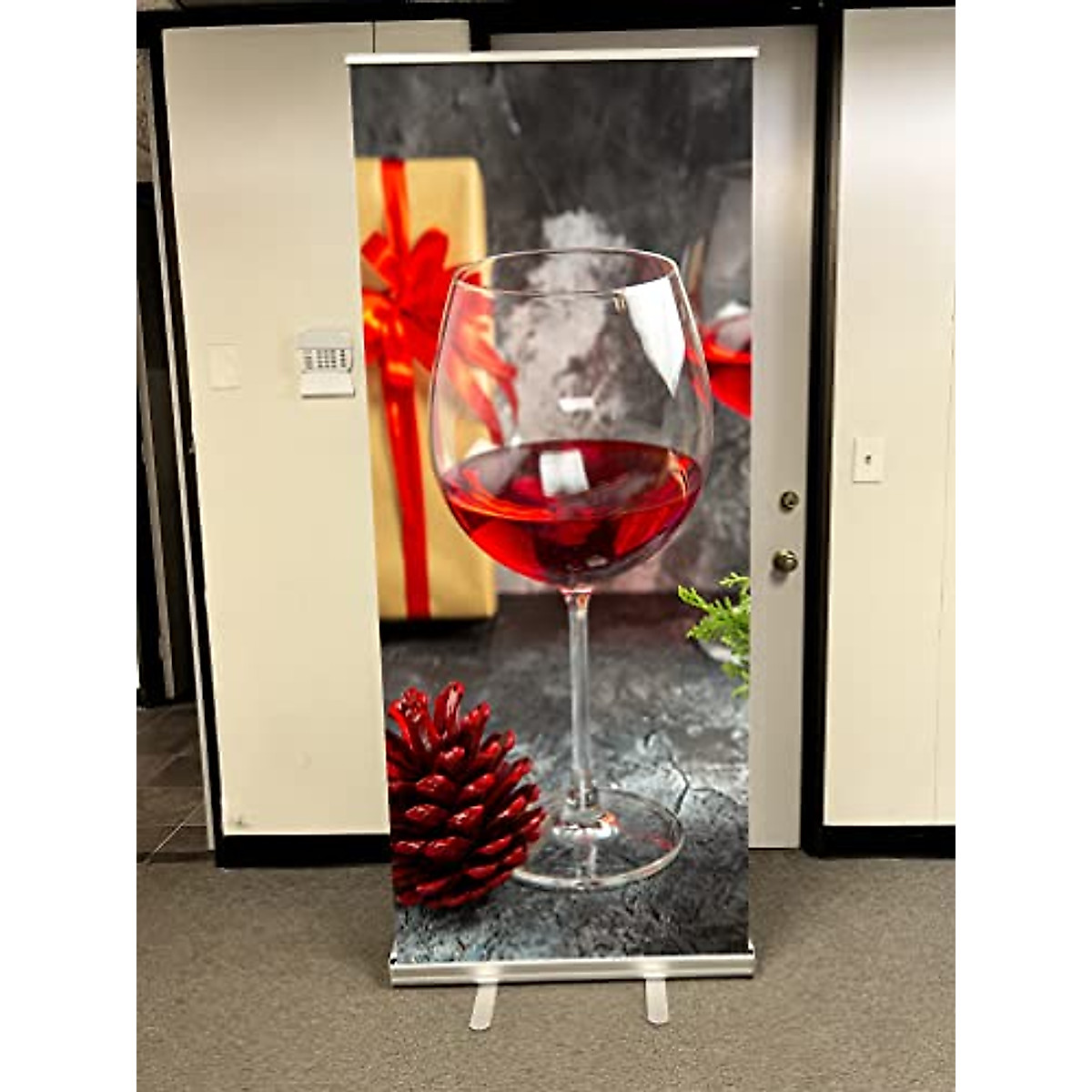 6 pack,33'' X 81'' Retractable Roll Up Banner Stand,business,Wedding,Pop Up Trade Show Sign Display,store sign display(Hardware only), Silver