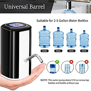 Arcwind 5 Gallon Water Bottle Dispenser, Electric Automatic Drinking Water Dispenser, Portable Water Bottle Pump with USB Charging for Home Kitchen Office Camping, Black