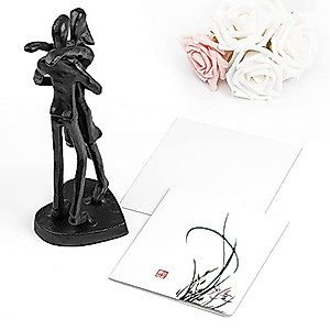 SENNESY Handcrafted Iron Sculpture - Romantic Gift for Weddings and Anniversaries - for Him and Her - Blank Greeting Card Included