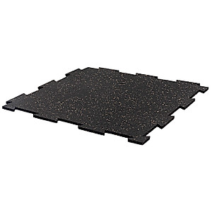 Genaflex Lite Rubber 8mm Interlocking Tiles for Gym Flooring, Exercise Equipment, Exercise Areas - 20" X 20" (Tan/Black, 100 Tiles - 270 Sq. Ft.)
