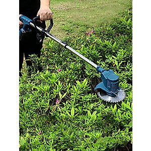 DARUOAND A2B Cordless Grass Trimmer Electric Lawn Mower Adjustable Height Weed Wacker 6000 RPM Household Portable Garden Yard Trimming Machine Suitable for Park Villa Undershrub A2B(Blue)