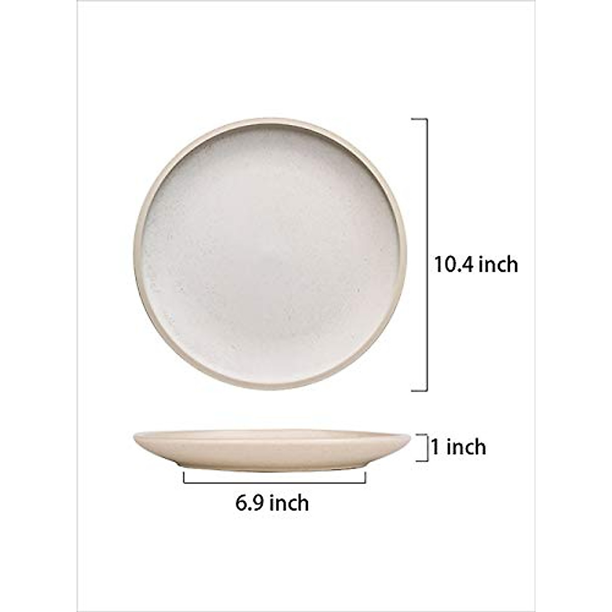 MDZF SWEET HOME 10.4-Inch Porcelain Dinner Plates Set, Pasta Serving Plates Matte Glaze Dessert Dishes - Set of 4
